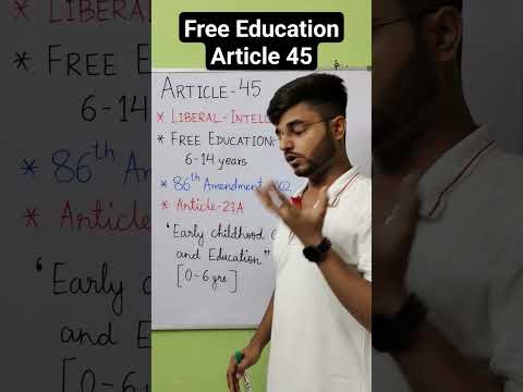 Article 45 | Free Education | DPSP | Article 21A | 86th Amendment | Indian Constitution