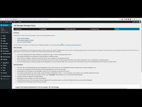 WP Job Manager - Packages Initial Setup and Configurations