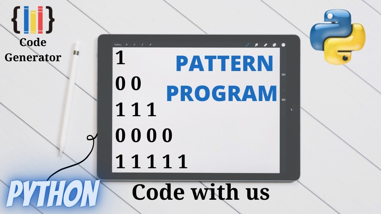Binary Pattern Programs in python | Python for Beginners | Code Generator | CG.