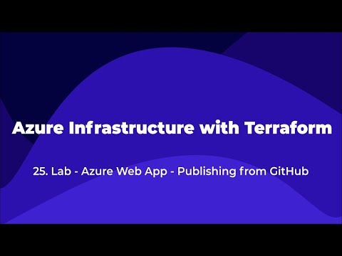 25. Azure Infrastructure with Terraform - Lab - Azure Web App - Publishing from GitHub
