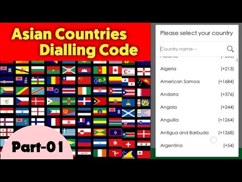 Asian Countries dialling code। Country Code। National flag