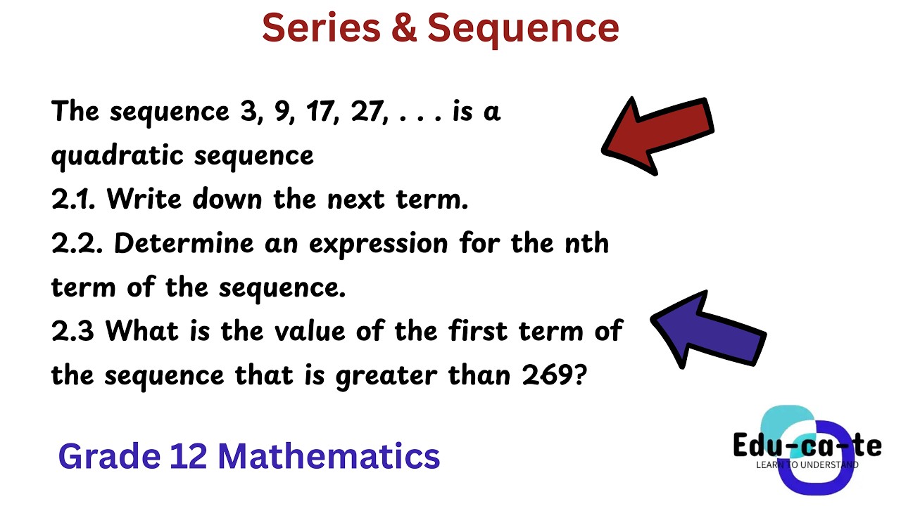 Exam Question Sequence & Series | Grade 12