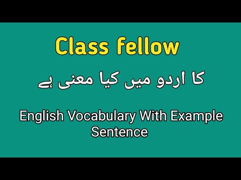 Class fellow meaning in Urdu | class fellow meaning in English to Urdu