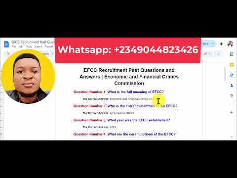 EFCC Recruitment Past Questions and Answers | Economic and Financial Crimes Commission