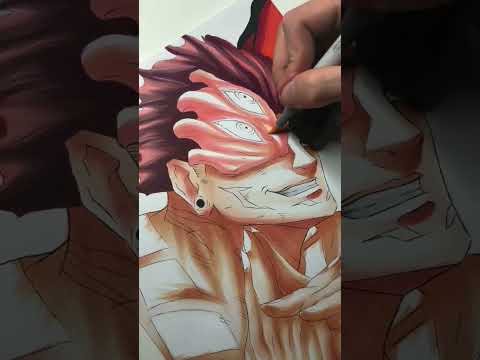 drawing Sukuna's domain Expansion against Yuji😱🤫 #shorts #drawinganime #sukunavsyuji #jjkleaks