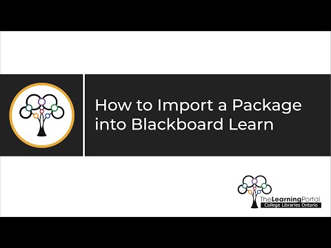 How to Import a Package into Blackboard Learn