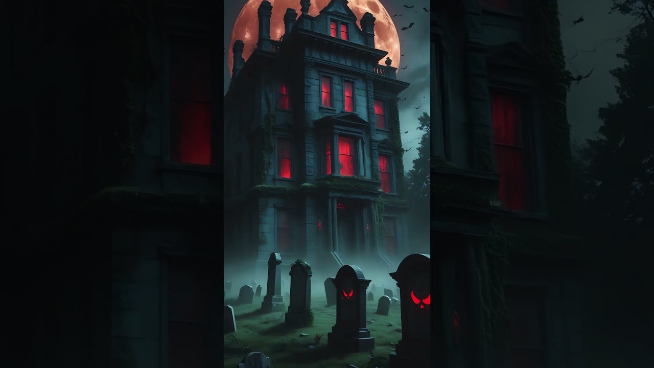 The Haunting of Crimson Manor: Ghosts in the Fog? 👻🌑 4K Horror Visuals #ai #wallpaper #animation #4K