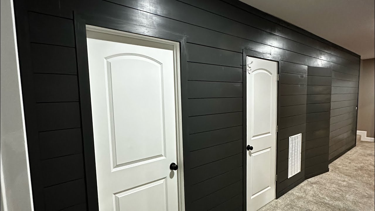Hidden door and shiplap accent wall!