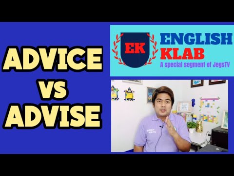 EK2: What's the difference between ADVICE and ADVISE | JegsTV | English Klab |