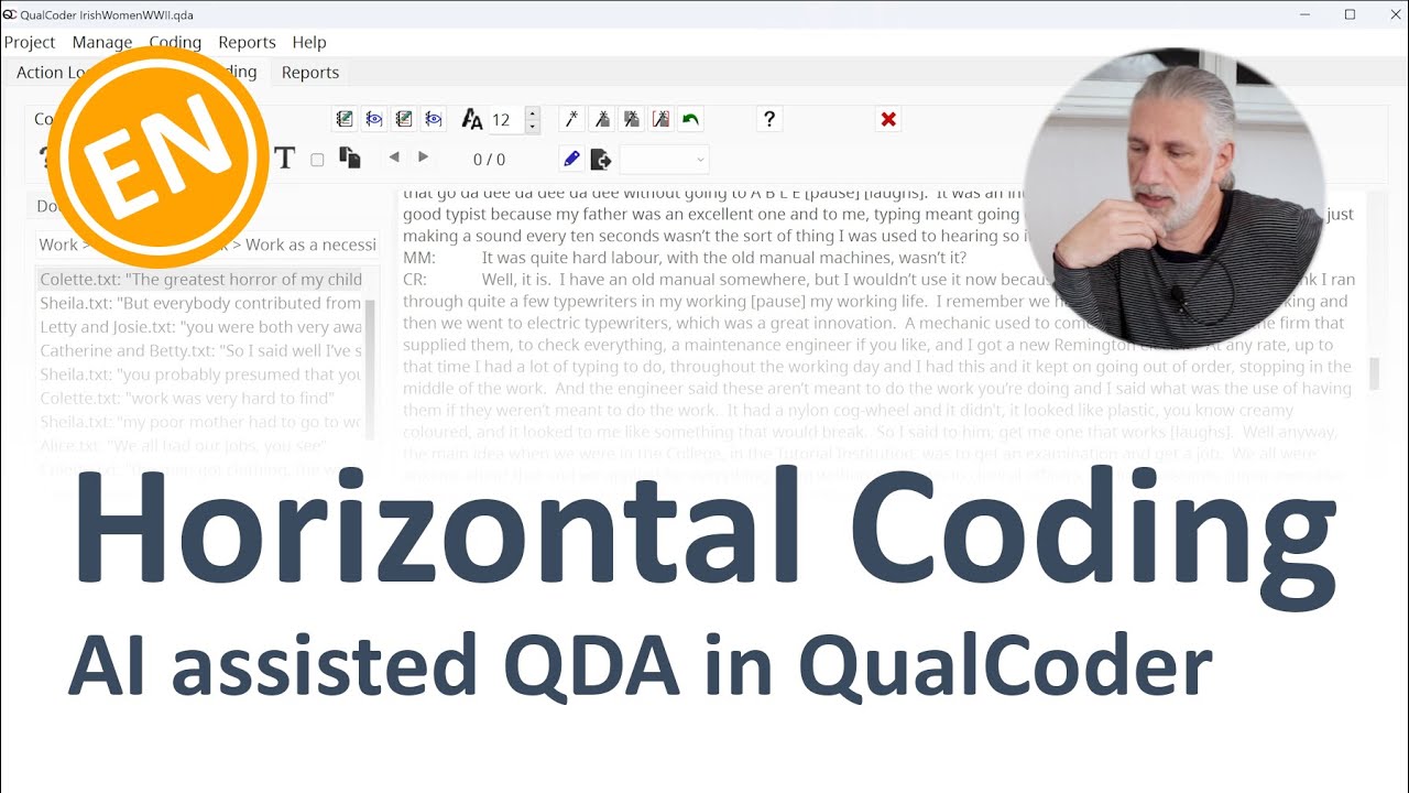 Horizontal Coding: AI-Assisted Qualitative Data Analysis in QualCoder, Free & Open Source