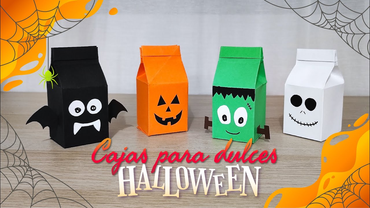 🎃 Halloween | Cómo hacer cajas de papel para dulces  | Manualidades y DIY [CC]