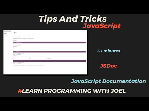 JSDoc - How to generate documentation from JavaScript - Five + Minutes on Tips and Tricks