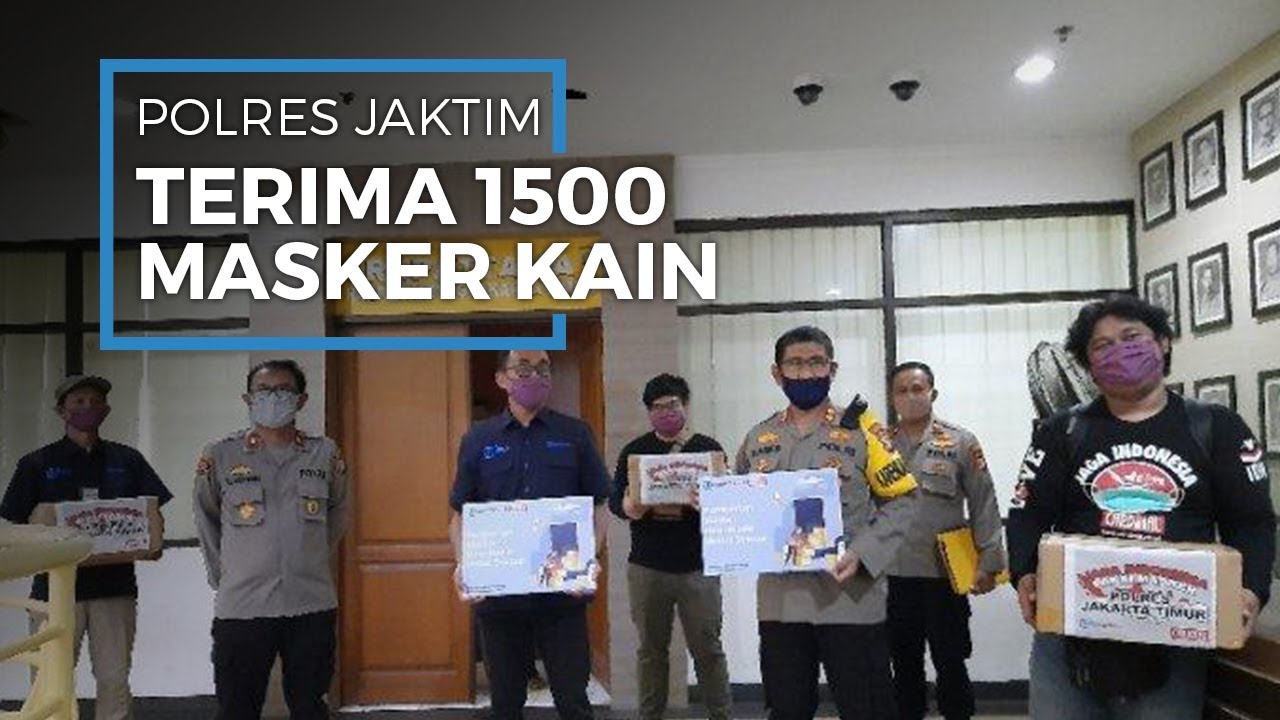 Polres Jaktim Terima 1.500 Bantuan Masker Kain dari Tribunnews dan ...