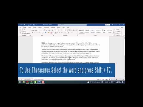 How To Use Thesaurus in Word With Shortcut Key