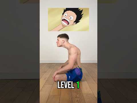 Anime/manga poses level 1 to 10 #onepiece #luffy #workout #flexibility #training #gym #mobility #wtf