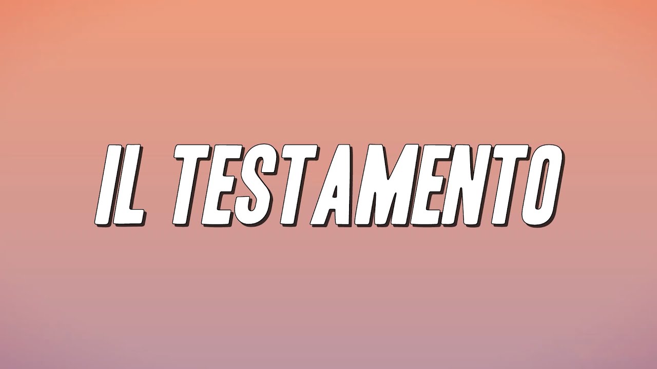 Fabrizio De André - Il testamento (Testo)