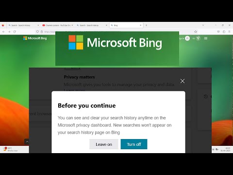 how to Turn OFF and Clear Search History on Bing