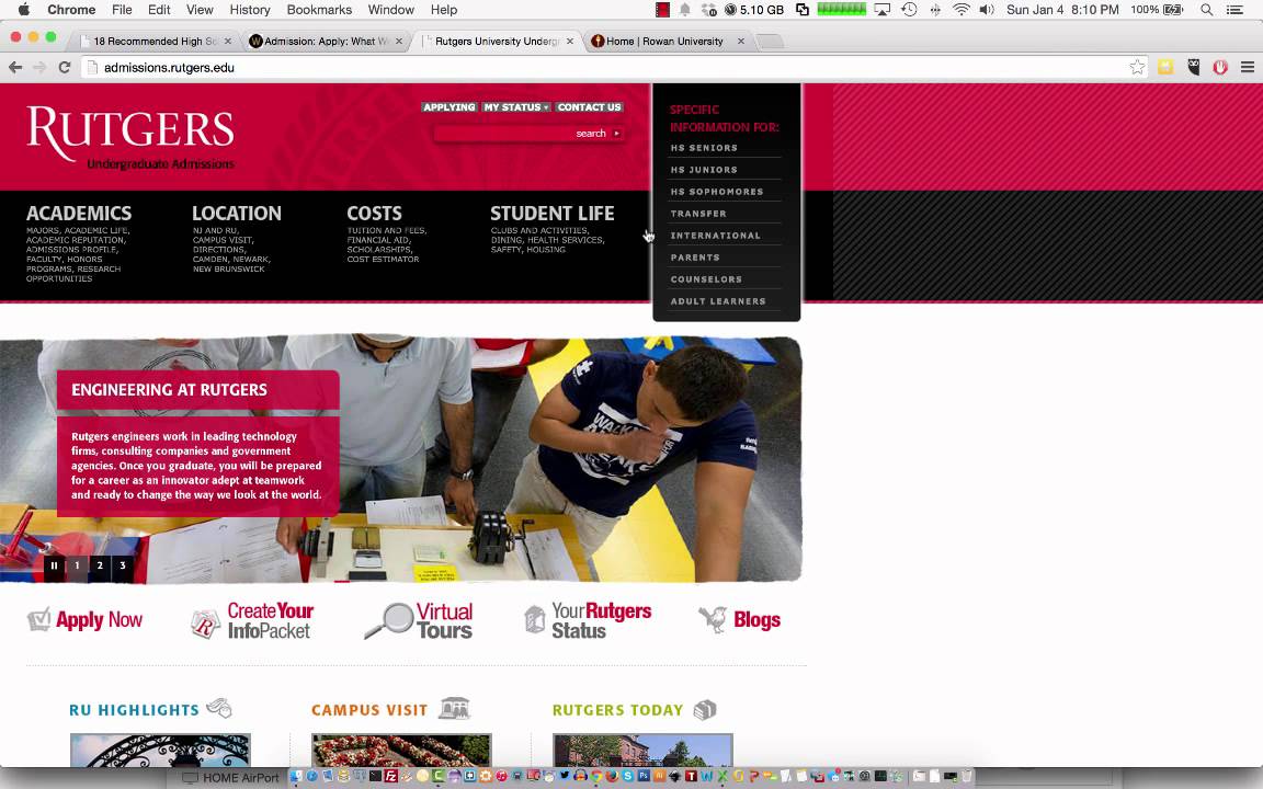 Finding Admissions Requirements on College Websites