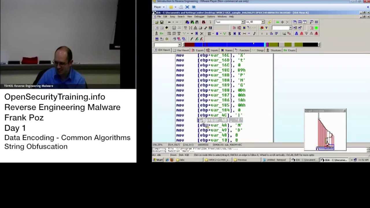 Reverse Engineering Malware Day 1 Part 14: Data Encoding - Common Algorithms - String Obfuscation