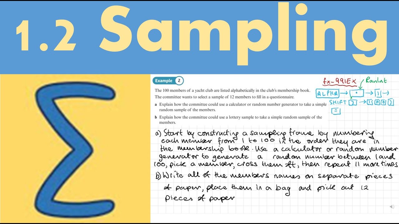 1.2 Sampling (STATISTICS AND MECHANICS 1 - Chapter 1: Data collection)