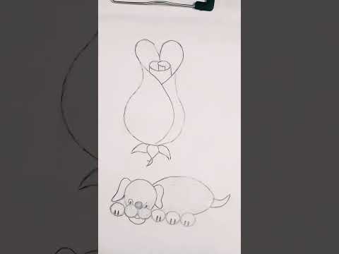 dog 🐶& flower 🌹drawings- by mom 😀#like #viral #subscribe #dog #flowers #drawing