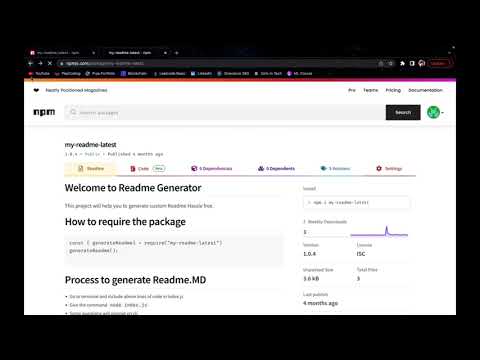 ReadME Express: ReadME Generator || Create your own NPM Package || Readme generator NPM Package