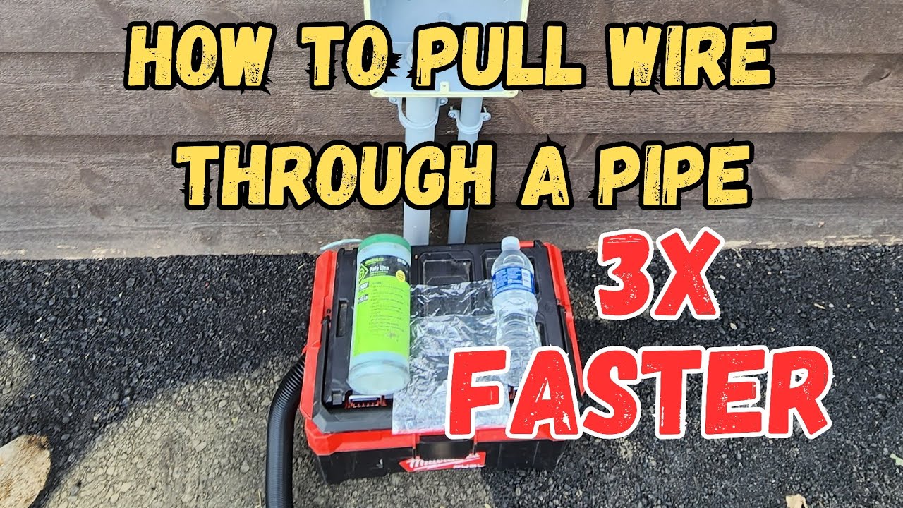 How to Pull Electrical Wire Through a Pipe or Conduit 3x faster - How to wire a She Shed