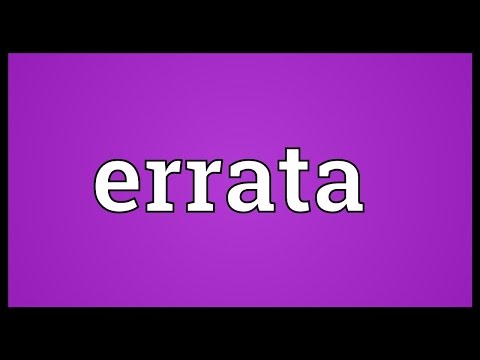 Errata Meaning