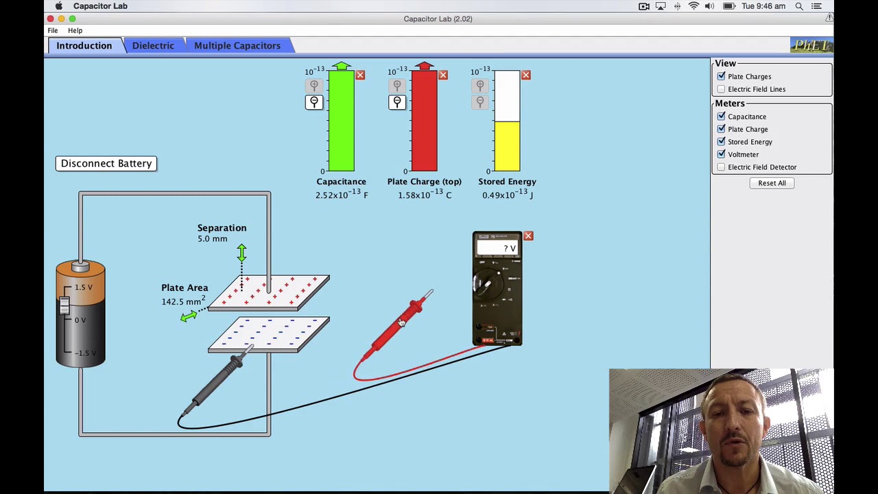 Capacitor Structure PhET simulation
