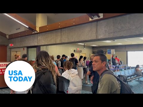 Maui visitors sheltering at airport, flights canceled out of the island | USA TODAY
