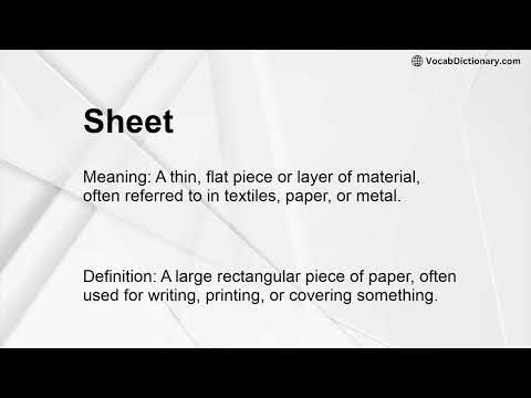 Sheet Meaning