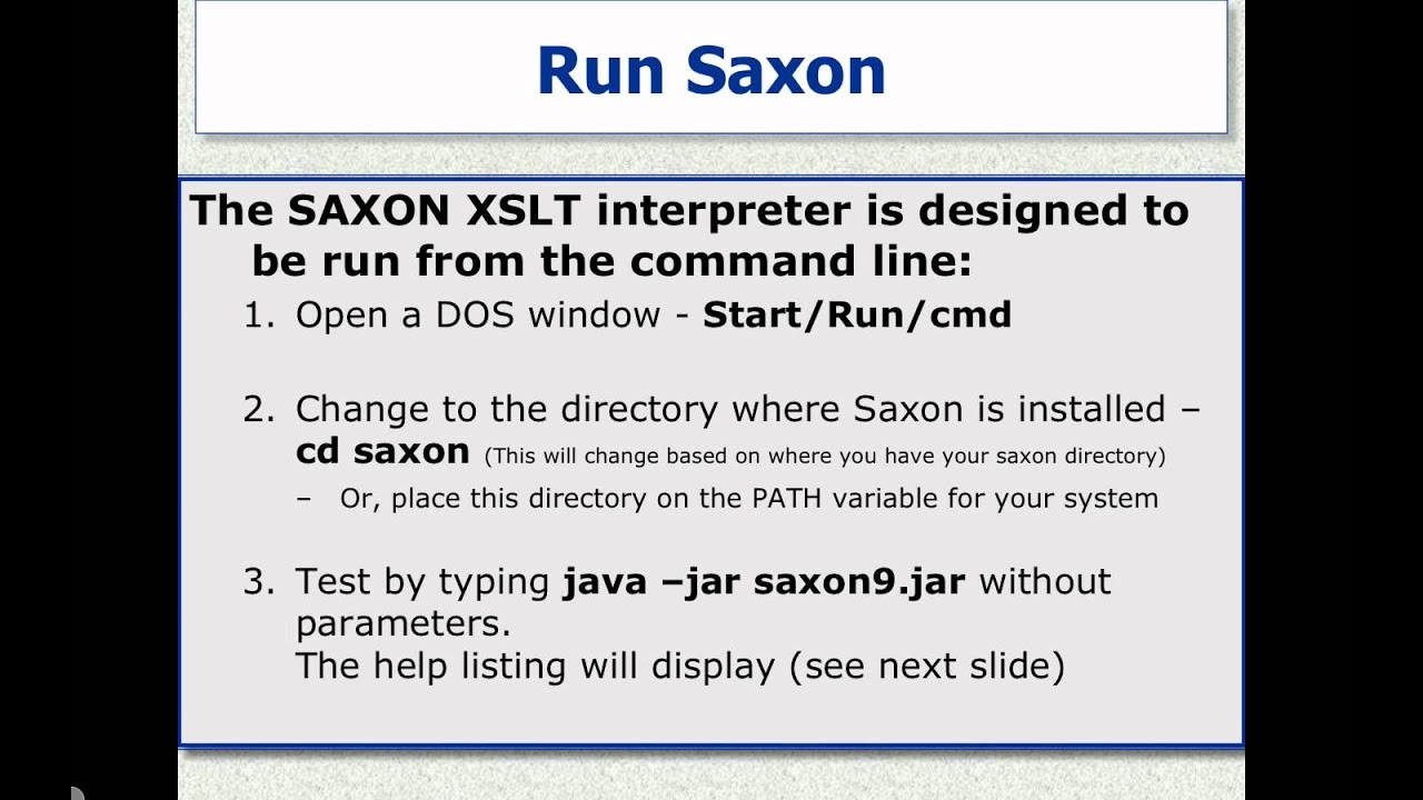 Installing and Using Saxon for your XSLT Development