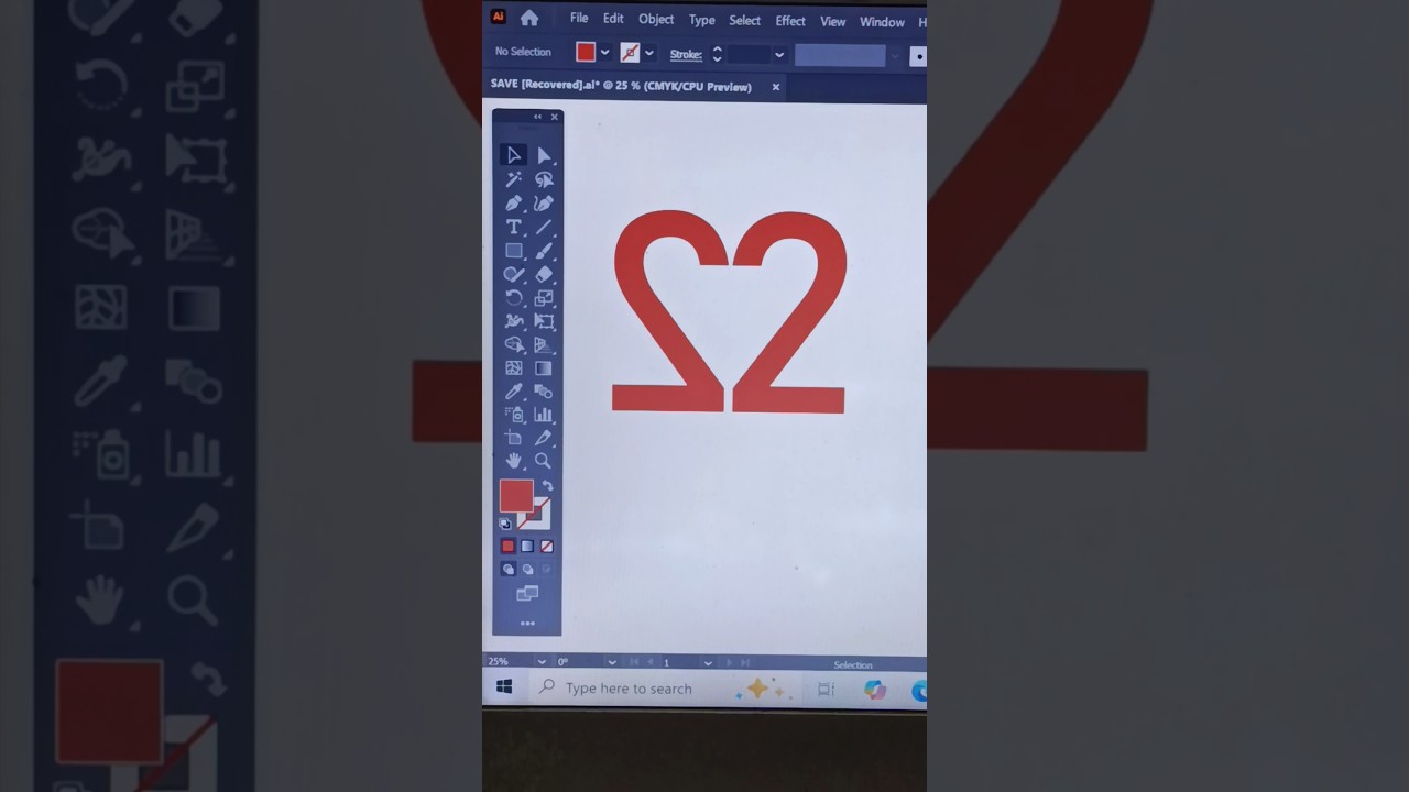 Stylish 22 Number Logo Design In Adobe Illustrator || #shorts #shortviral #stylish #numbers