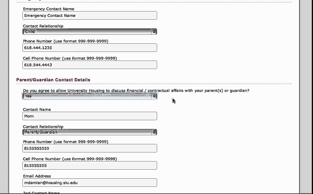 University Housing Contract Tutorial