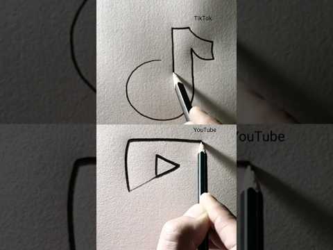 Drawing YouTube Logo and TikTok , which do you prefer? #aram_nabeel #shorts #viral