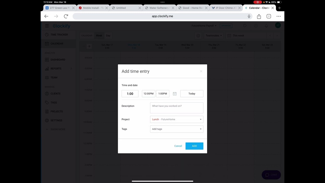 Clockify - Using Calendar View