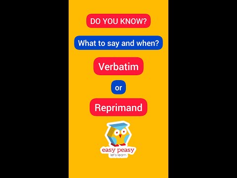Easy Peasy | Day 15 | How to use words- Verbatim & Reprimand | Daily English Vocabulary #shorts
