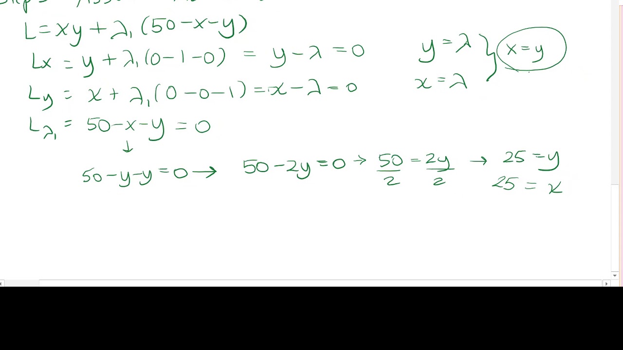 How to solve a basic Kuhn Tucker problem with 2 constraints (using the Lagrange Multiplier Method)