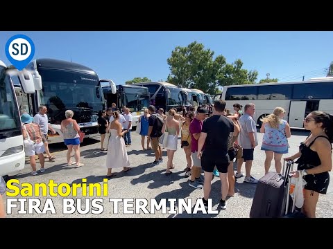 Fira, Santorini - Riding The Bus to Oia, the Ferry Port & Airport