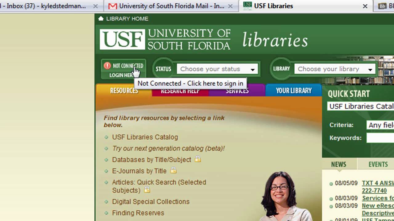 ARCHIVED: Logging Into the USF Libraries Website