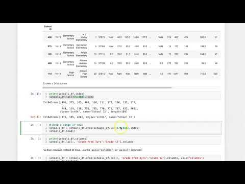 009bd Dropping a range of pandas DataFrame columns or rows