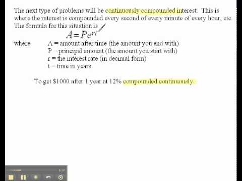 Continuously Compounded Interest 6.7