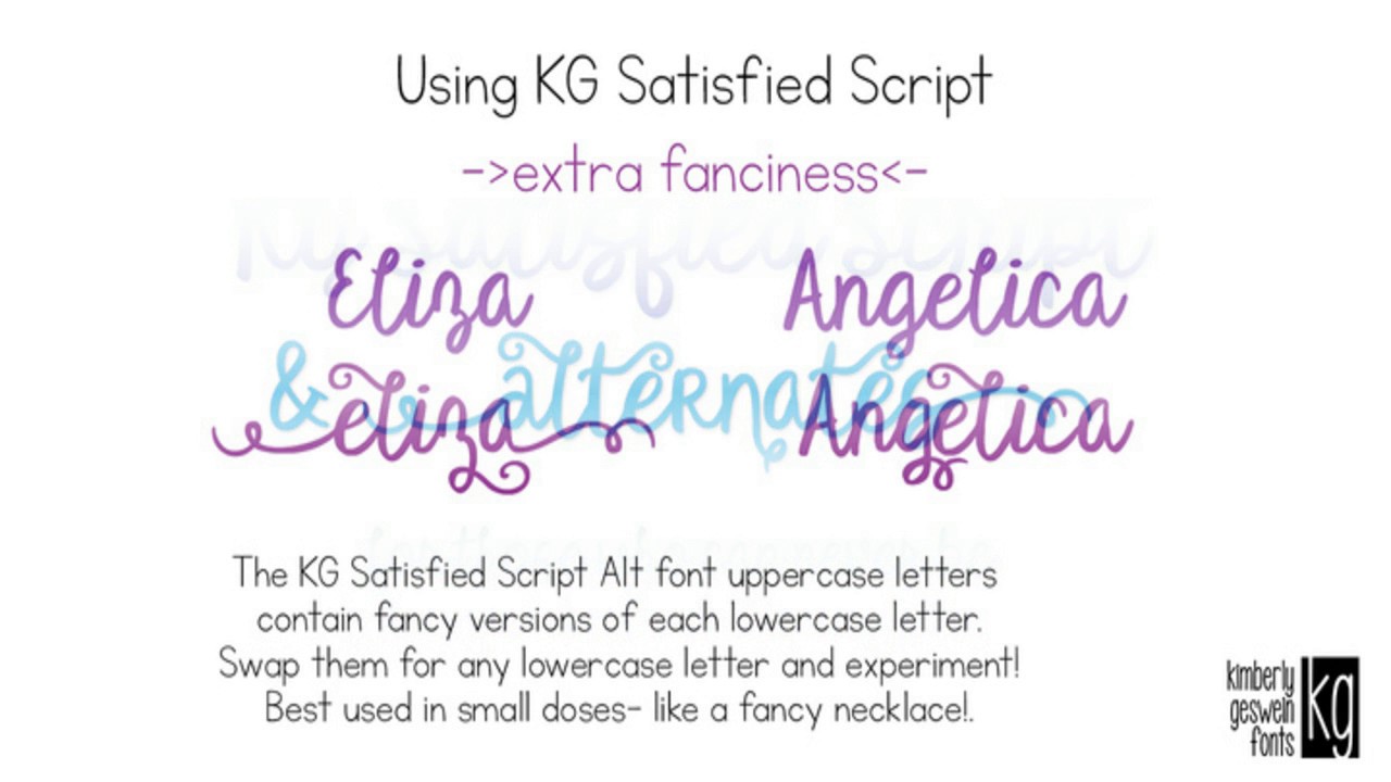 Get KG Satisfied Script Font