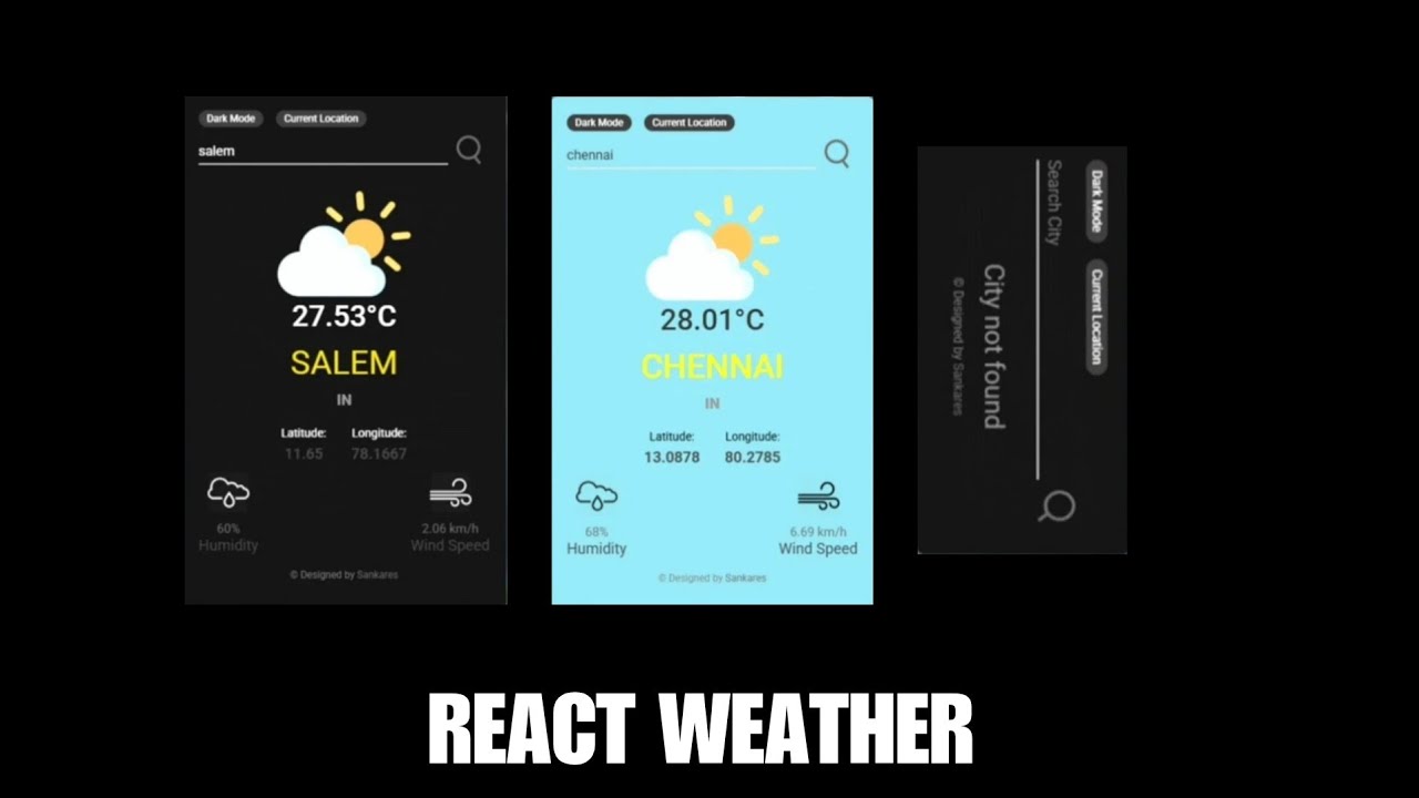 Modern React Weather App with Dark Mode and Real-Time Location