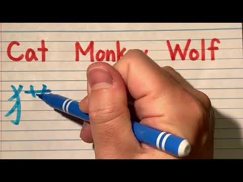 Japanese Kanji Radical - How to write and pronounce Cat,Monkey,Wolf in Japanese Kanji character