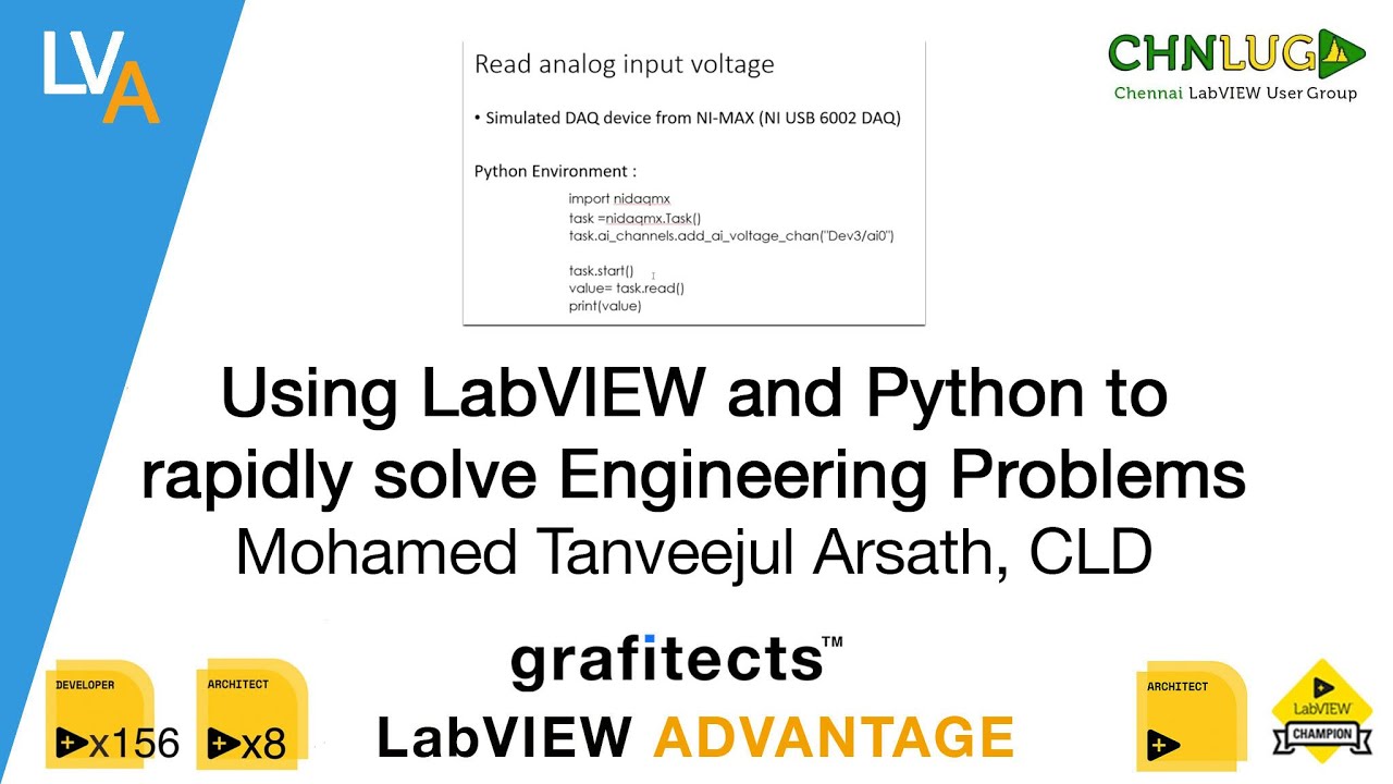 Using LabVIEW and Python to rapidly solve Engineering Problems - Md Tanveejul Arsath, CLD - CHNLUG 3
