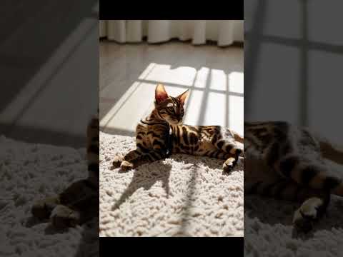 Bengal Kitten in Sunlight – Elegant Cat Live Wallpaper ☀️🐾 #CatShorts #RelaxingLoop #wallpaper
