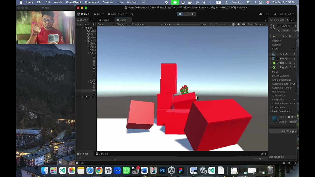 Unity Hand Tracking with Webcam (No VR/AR Headset) | MediaPipe + Python + Unity for Beginners
