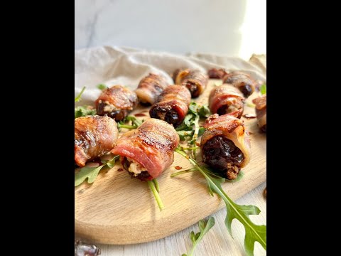 Bacon Wrapped Boursin Stuffed Dates