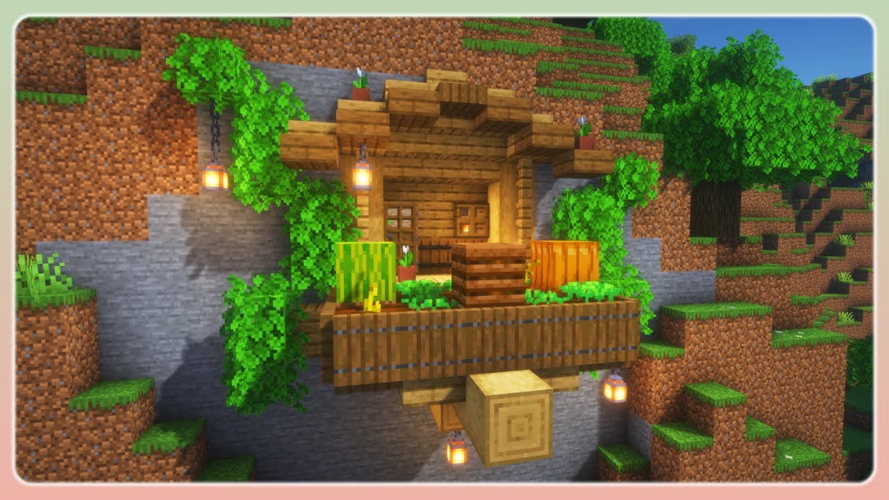 Starter Cliffside House Minecraft Build Tutorial - Minecraft Builders